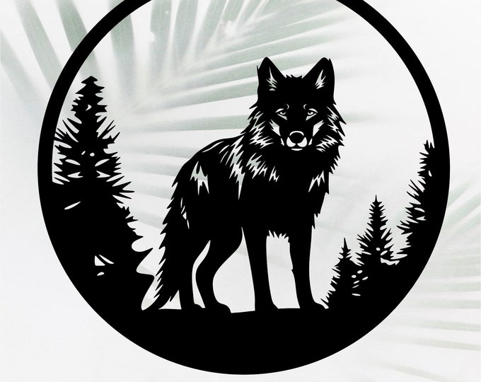 Wolf Scene Dxf, Animals Cut File for Laser, Dxf Plasma, Cnc, Metal Wall ...