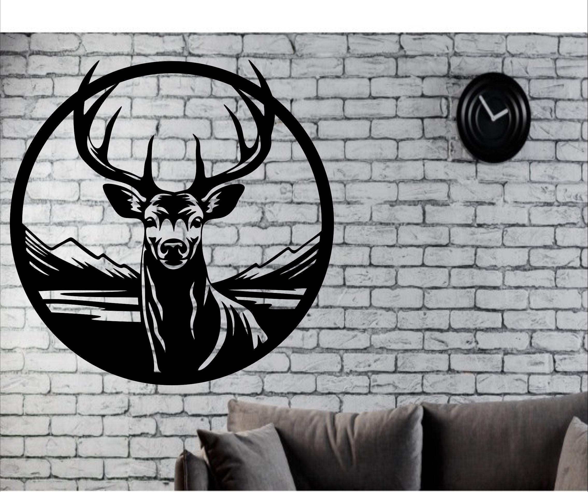 Deer Scene SVG DXF: Laser Cut File, Metal Wall Art (digital Download ...