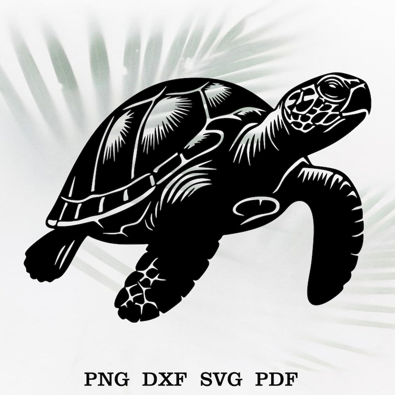 Sea Turtle Graphics SVG and PNG Bundle: Laser Engraver and Print Ready ...