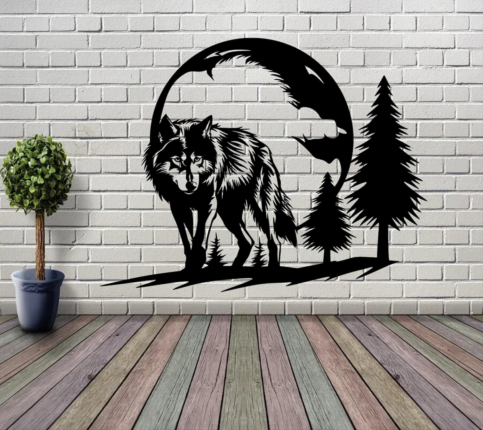 Wolf Scene Dxf, Animals Cut File for Laser, Dxf Plasma, Cnc, Metal Wall ...