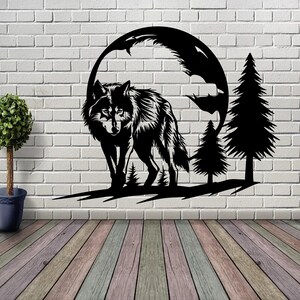 Wolf Scene Dxf, Animals Cut File for Laser, Dxf Plasma, Cnc, Metal Wall ...