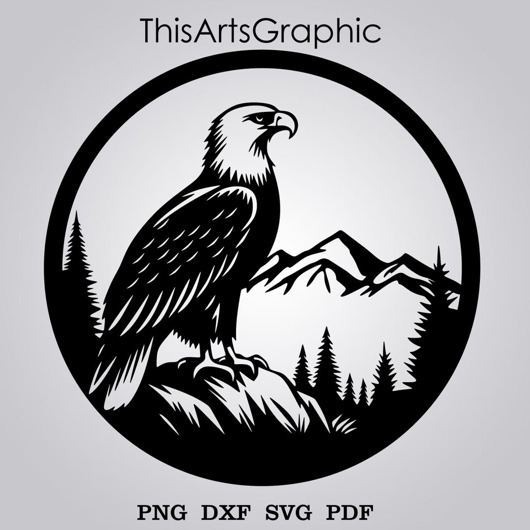 Eagle Scene DXF, Svg Cut File for Cricut, Dxf for Plasma Cnc, Laser ...