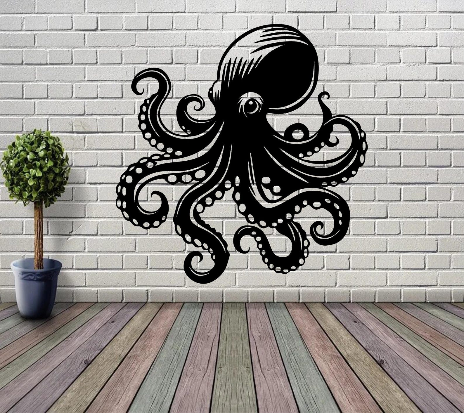 Octopus Svg Cut File Predator Svg, Sea Ocean Animals Silhouettes Dxf ...
