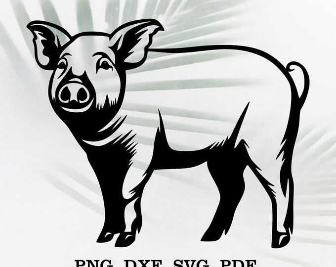 Pig SVG, Dxf File for Laser, SVG File for Cricut, Farm Animal Sign Svg ...