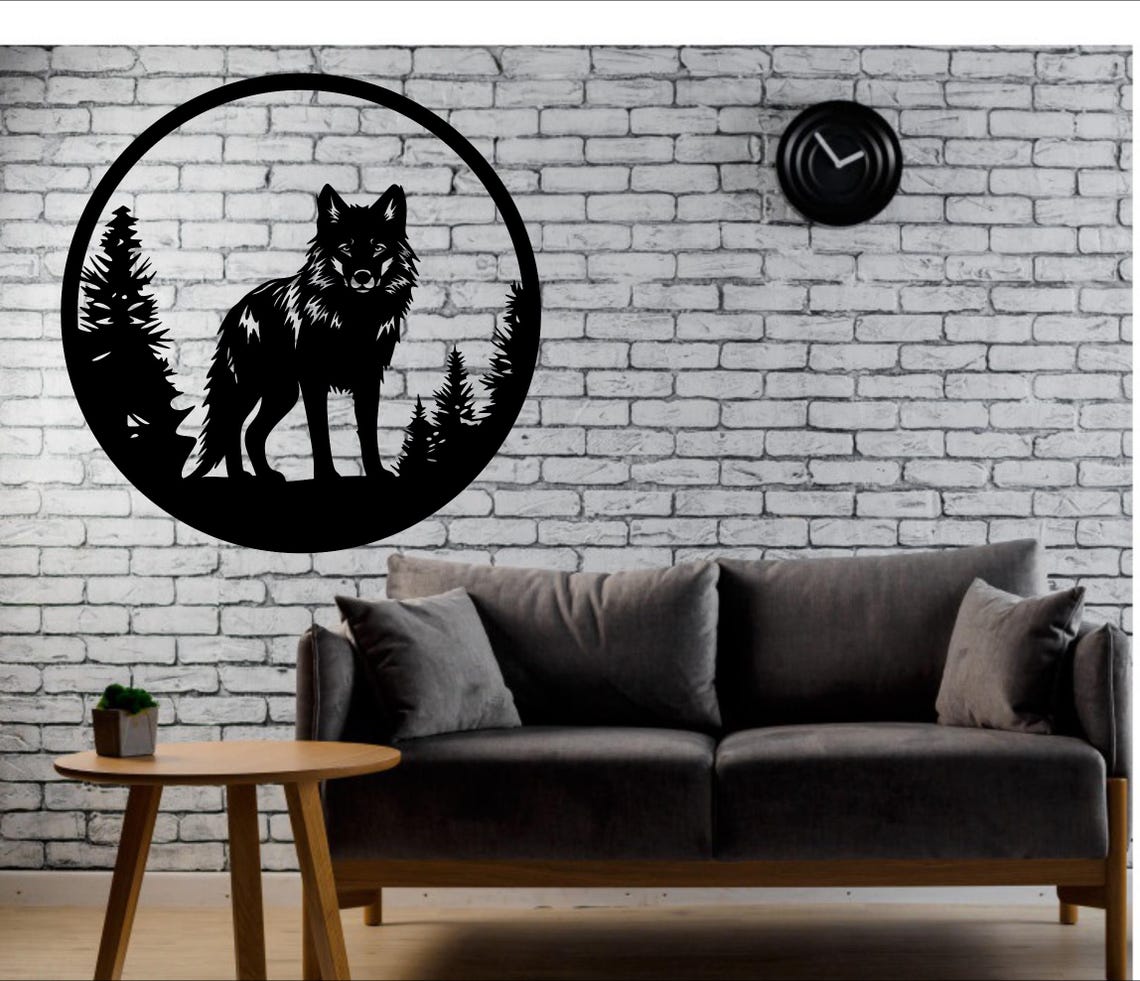 Wolf Scene Dxf, Animals Cut File for Laser, Dxf Plasma, Cnc, Metal Wall ...