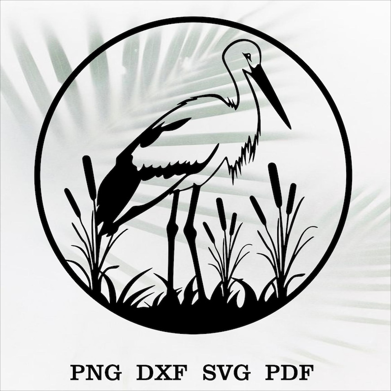 Stork SVG Cut File for Cricut, Silhouette, Digital Download, Printable ...