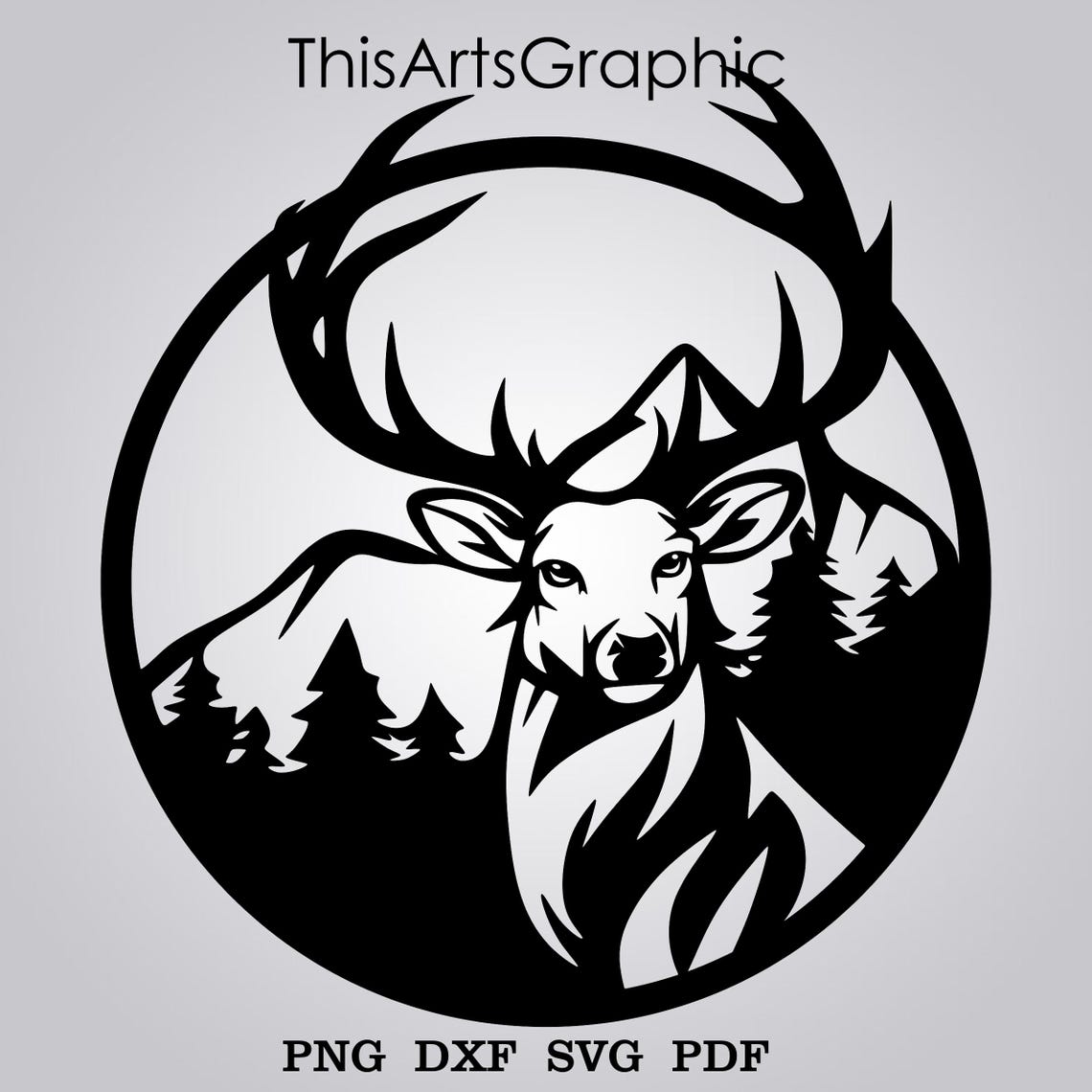 Deer Scene Dxf, Animals Cut File for Laser, Dxf Plasma, Cnc, Metal Wall ...