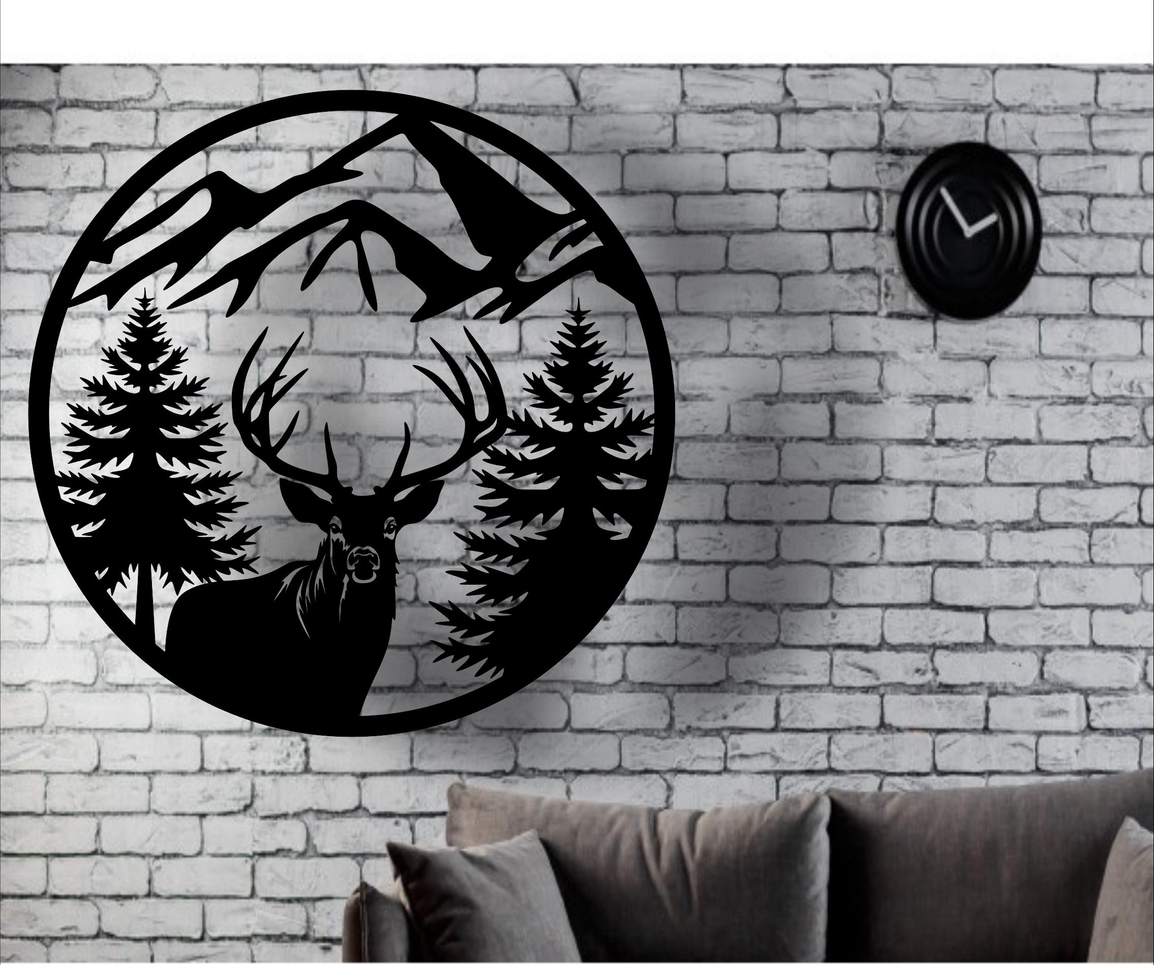 Deer Scene Dxf, Animals Cut File for Laser, Dxf Plasma, Cnc, Metal Wall ...