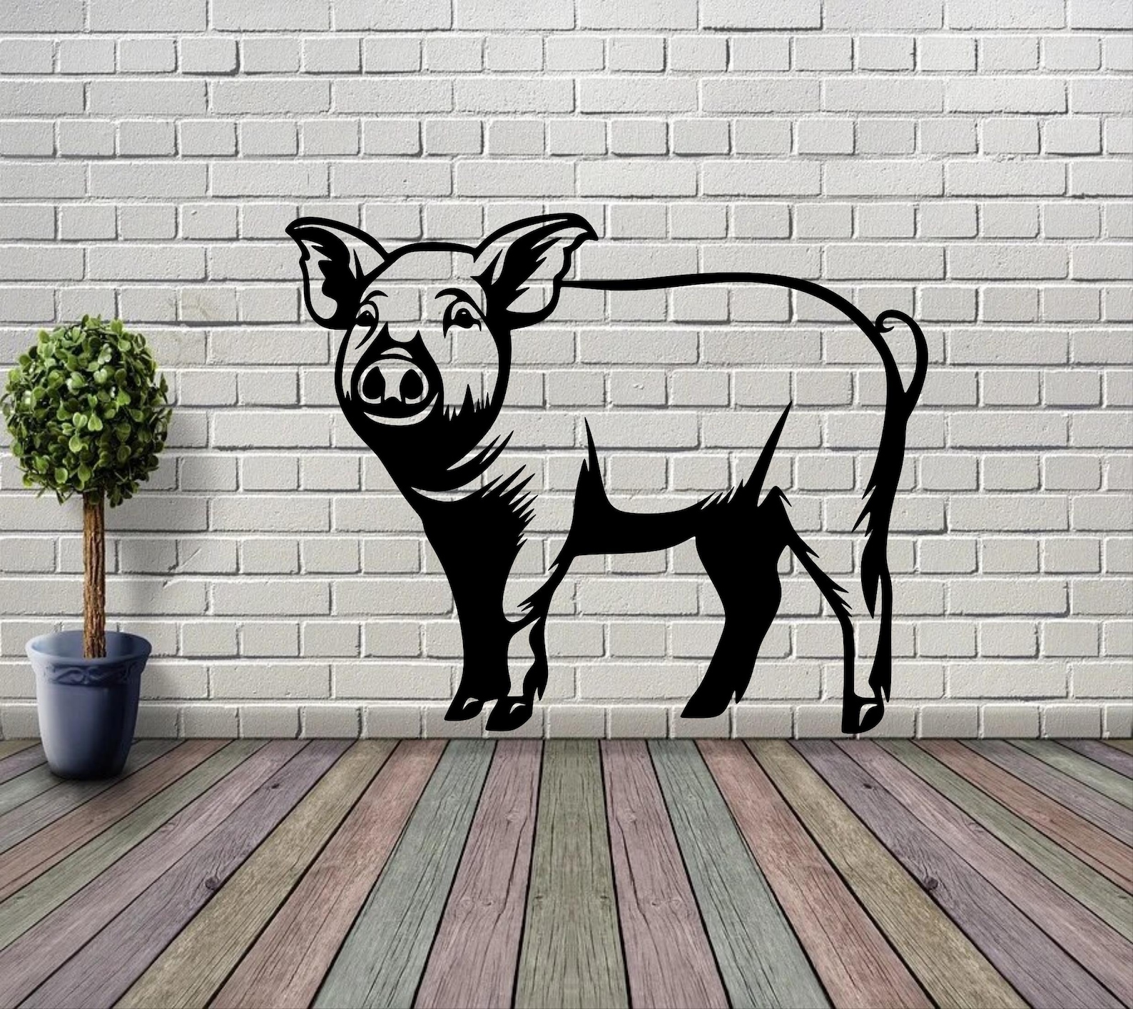 Pig SVG, Dxf File for Laser, SVG File for Cricut, Farm Animal Sign Svg ...