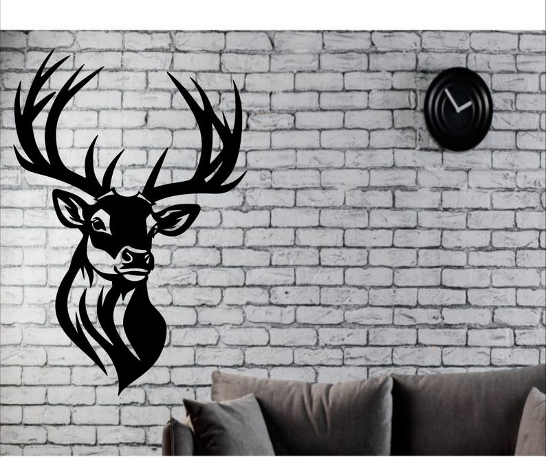 Deer Head Dxf, Animals Cut File for Laser, Plasma Cnc Metal Wall Decor ...