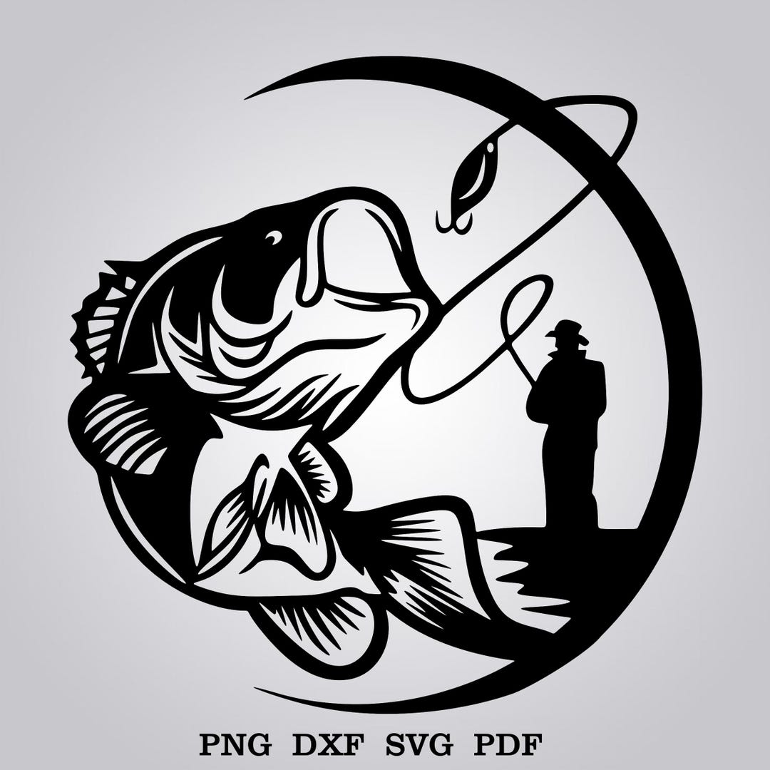 Trout Fishing SVG: Wildlife Scene Vector Files (digital Download) - Etsy