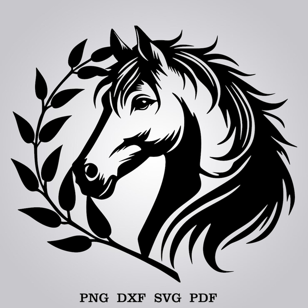 Horse Head Dxf Svg Png Files , Horse Wall Art Decor , Horses , Design ...