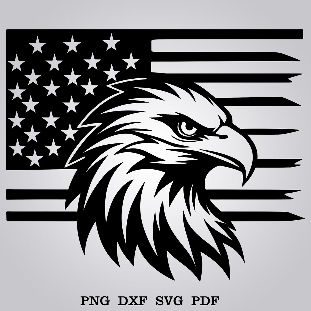 American Eagle Dxf Svg Png Files , USA , Flag , America , Wings , Cut ...