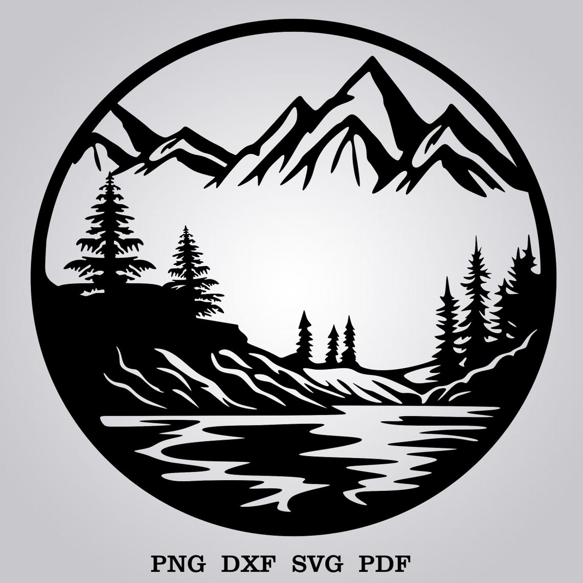 Mountain Scene SVG: Nature Silhouette Cut Files (digital Download) - Etsy