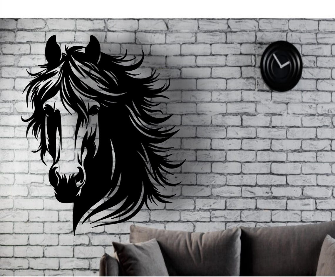Horse Head Dxf Svg Png Files , Horse Wall Art Decor , Horses , Design ...