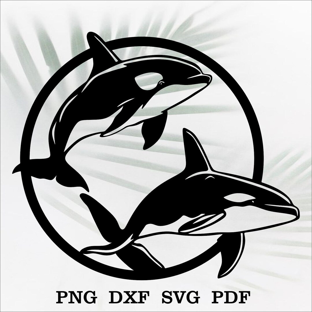 Killer Whale Svg, Killer Whale Ocean Scene Vector, Orca Cut File for ...