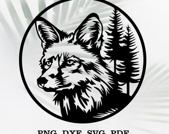 Fox SVG DXF, Animals Cut File Laser, Wildlife Cnc Wood Wall Decor, Fox ...
