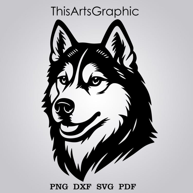 Husky SVG, Silhouettes Dxf, Siberian Husky SVG for Cricut, Dog Clipart ...