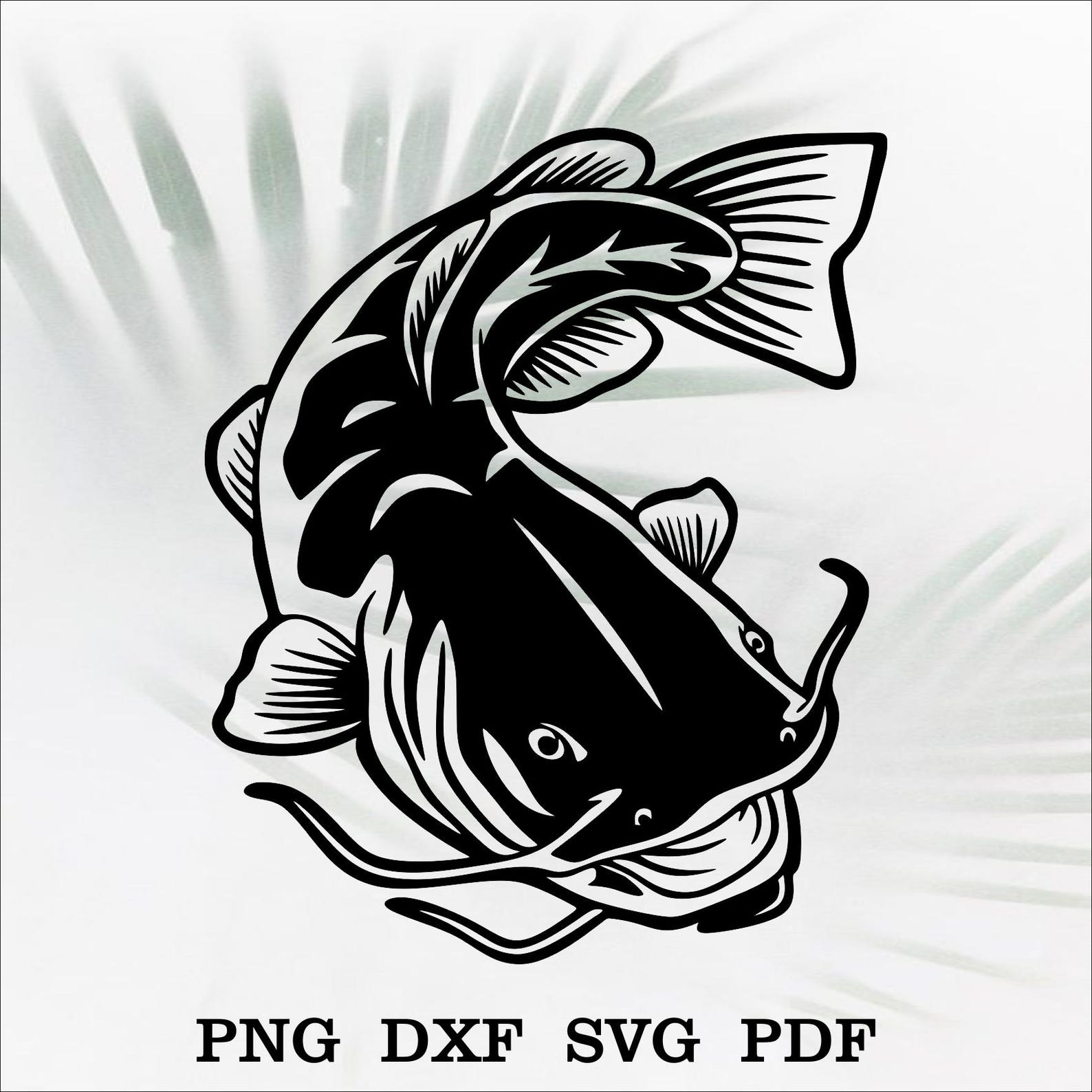 Catfish Fishing Svg & PNG Files, Jumping Catfish Fish Clipart ...