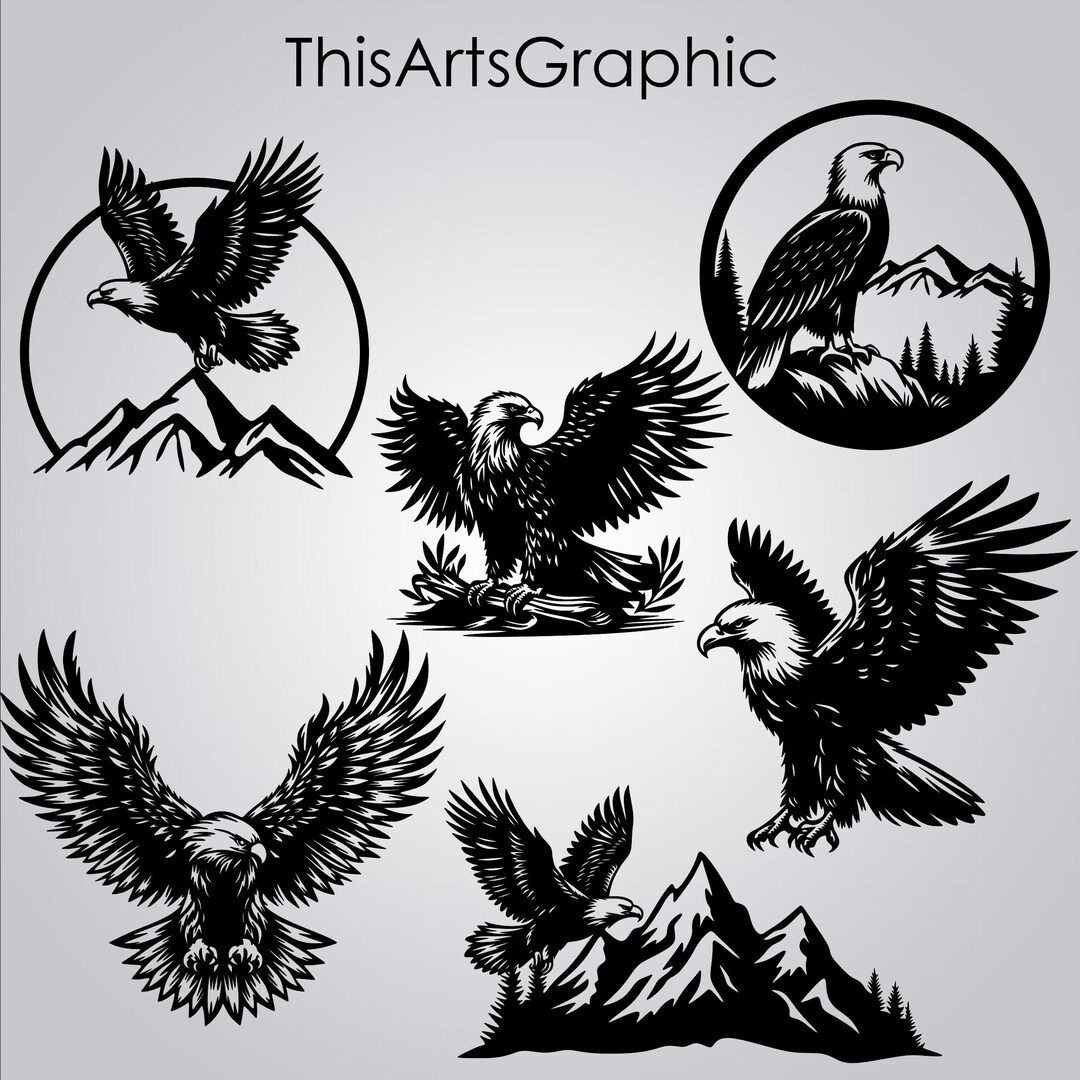 Eagle Scene DXF, Svg Cut File for Cricut, Dxf for Plasma Cnc, Laser ...