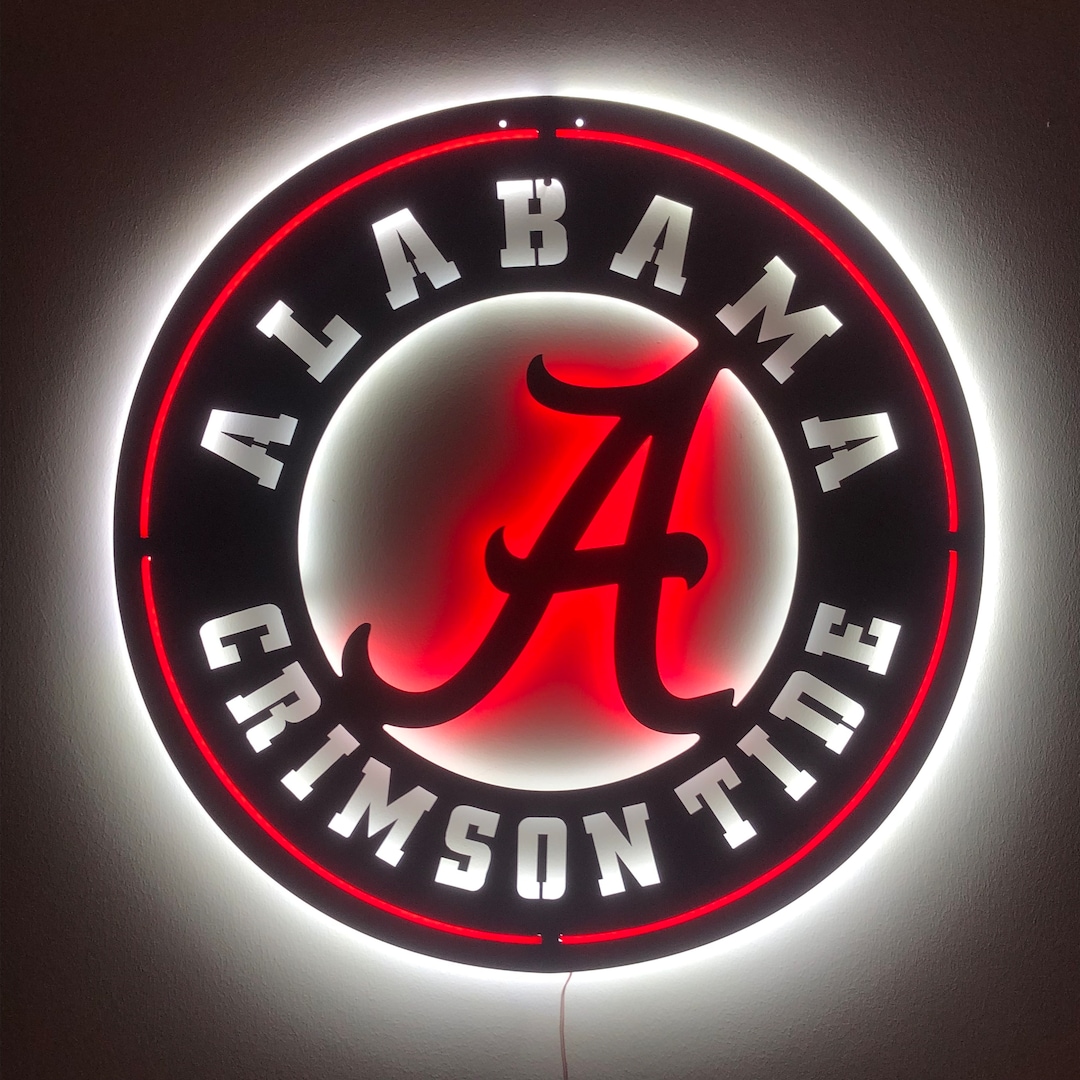 Alabama Crimson Tide Wall Decor Custom Metal Art Football - Etsy