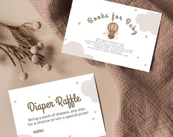 Baby Shower Invitation Bundle Diaper Raffle and Bring a Book Templates ...