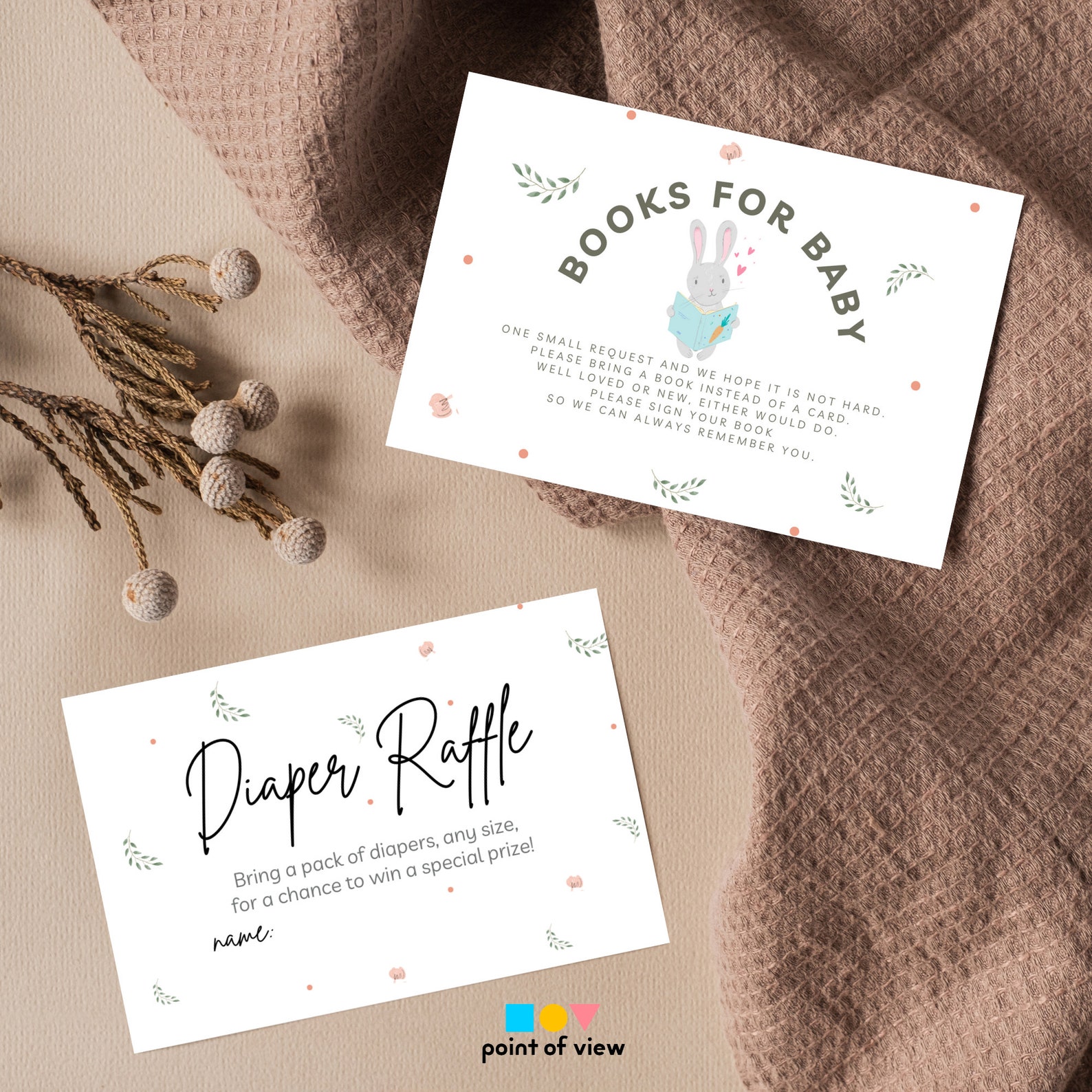 Baby Shower Invitation Bundle Diaper Raffle and Bring a Book Templates ...