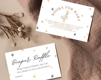 Baby Shower Invitation Bundle Diaper Raffle and Bring a Book Templates ...