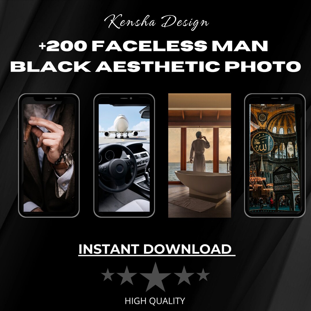 Faceless Men Dark Aesthetic PHOTO Bundle MRR/PLR, Faceless Reels ...