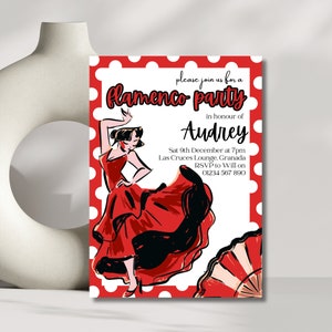 Flamenco Birthday Party Invitation | Editable Spanish Theme Invite ...