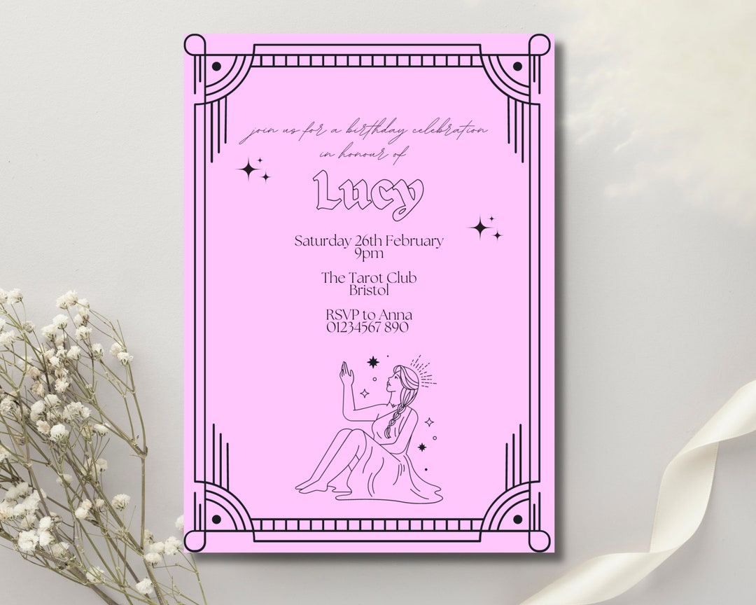 Ethereal Editable Birthday Party Invitation | Witch Party Invite ...