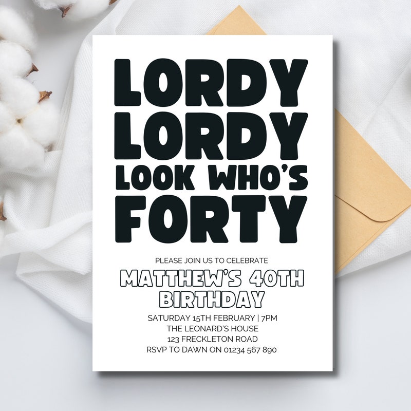 Lordy Lordy Look Whos 40 Birthday Card - Etsy
