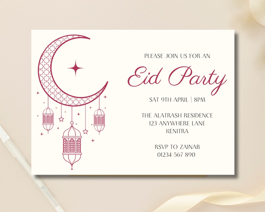 Eid Dinner Party | Eid Al Fitr Invitation | Editable Iftar Invitation ...