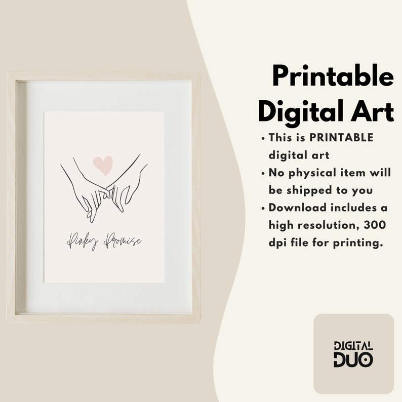 Pinky Promise A4 Printable Digital Wall Art - Etsy