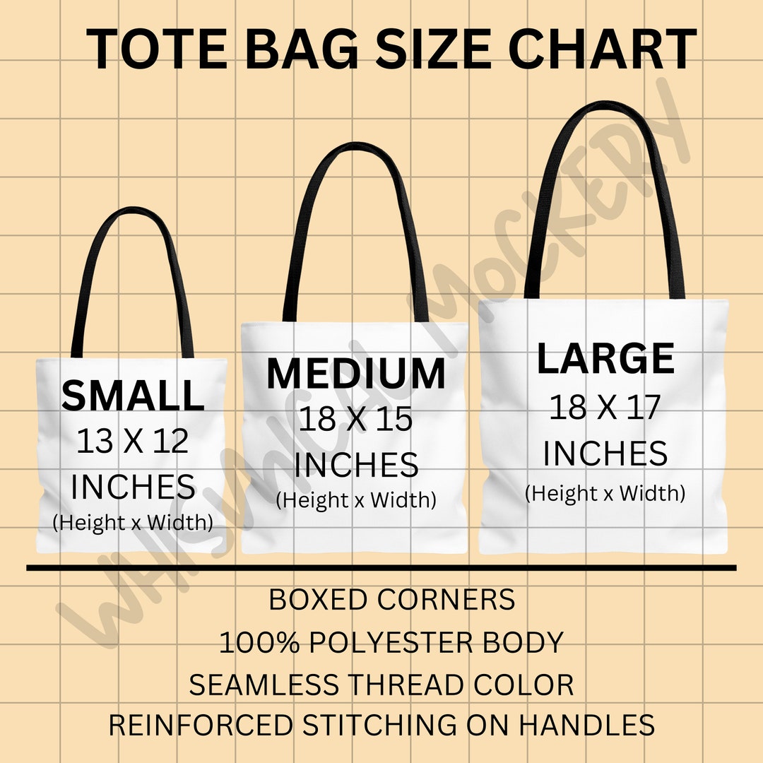 Black Handle AOP Tote Bag Digital Size Chart - Elevate Your Listings ...