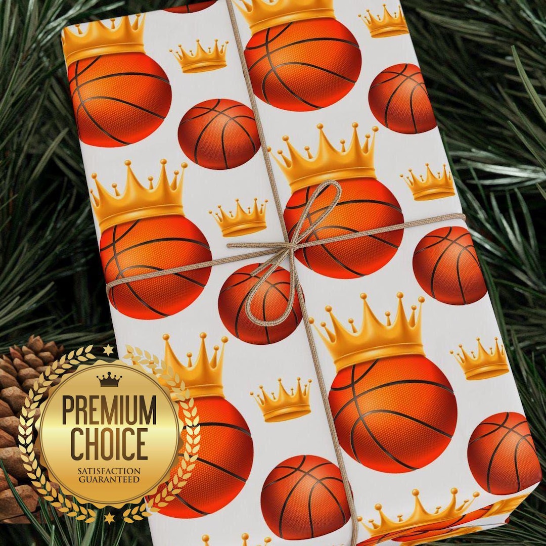 Basketball King Birthday Wrapping Paper, Basketball Birthday Party Gift ...