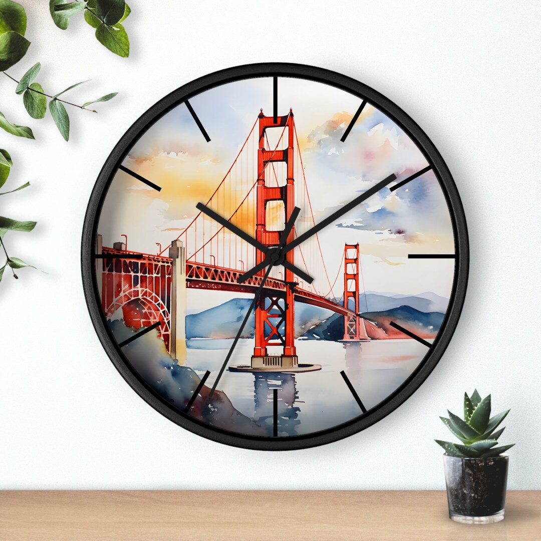 San Francisco Wall Clock Golden Gate Bridge Clock Gifts for - Etsy