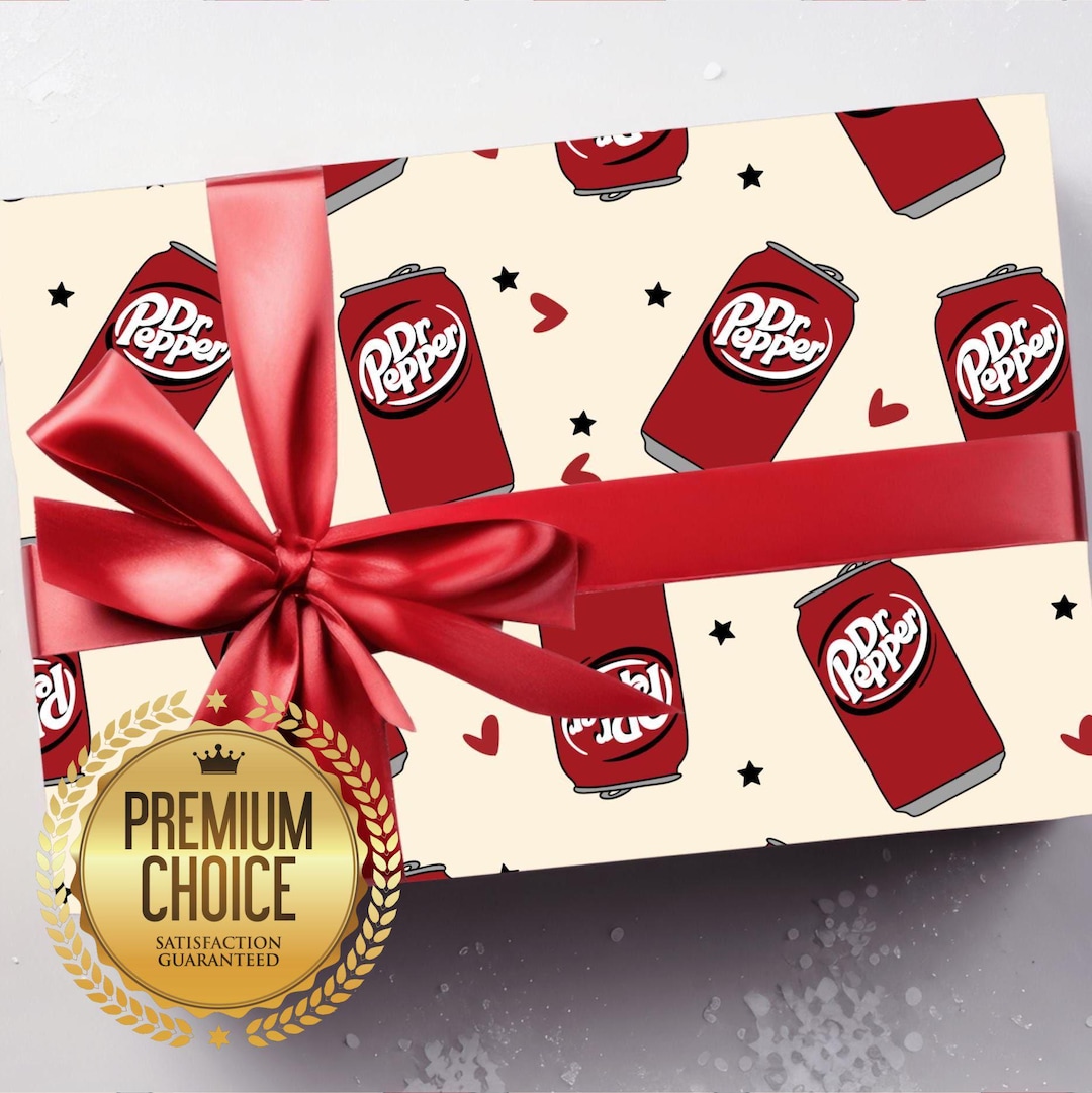 Dr. Pepper Wrapping Paper | Fun and Quirky Soda Can Gift Wrap for ...
