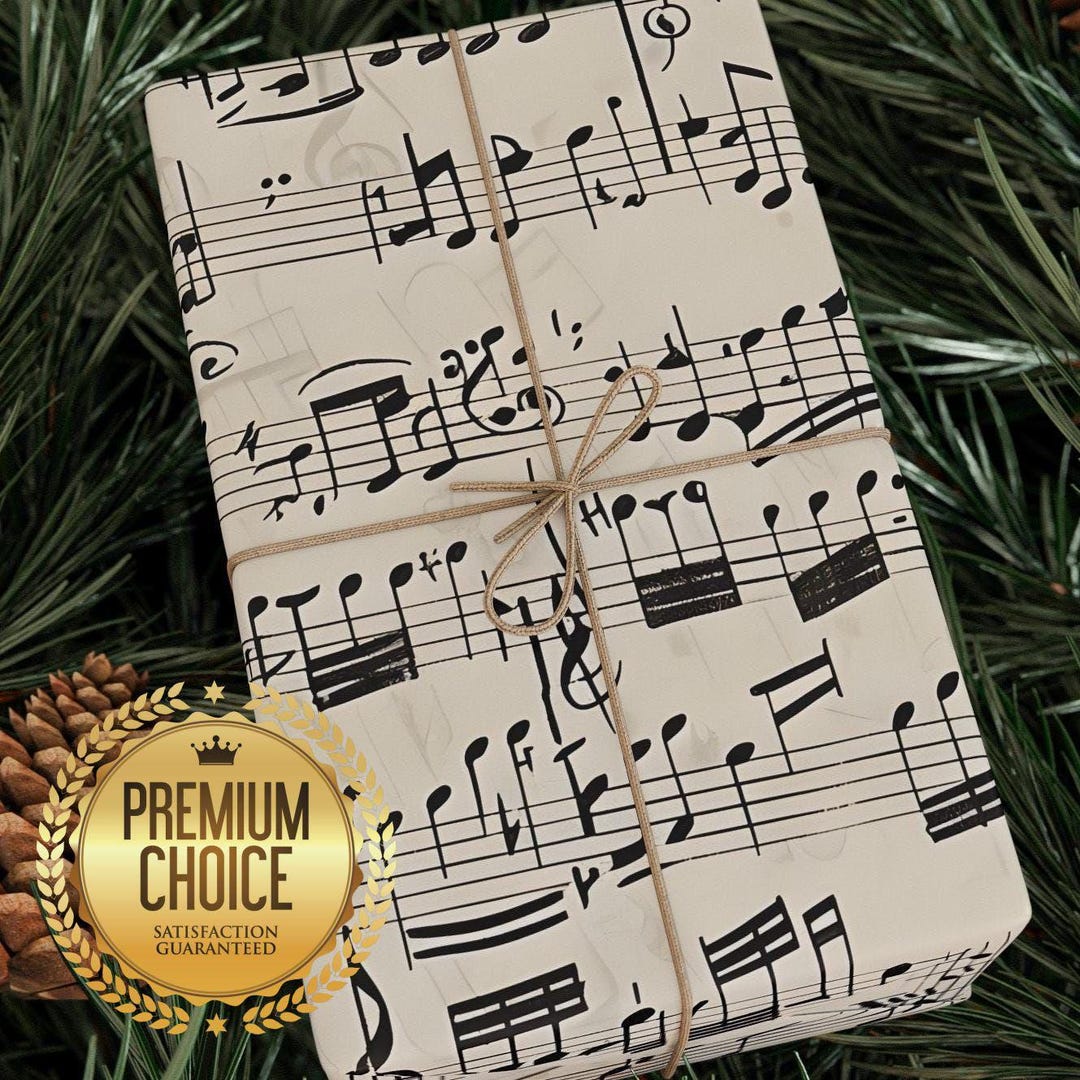 Sheet Music Wrapping Paper for Birthdays and Christmas, Music Themed ...