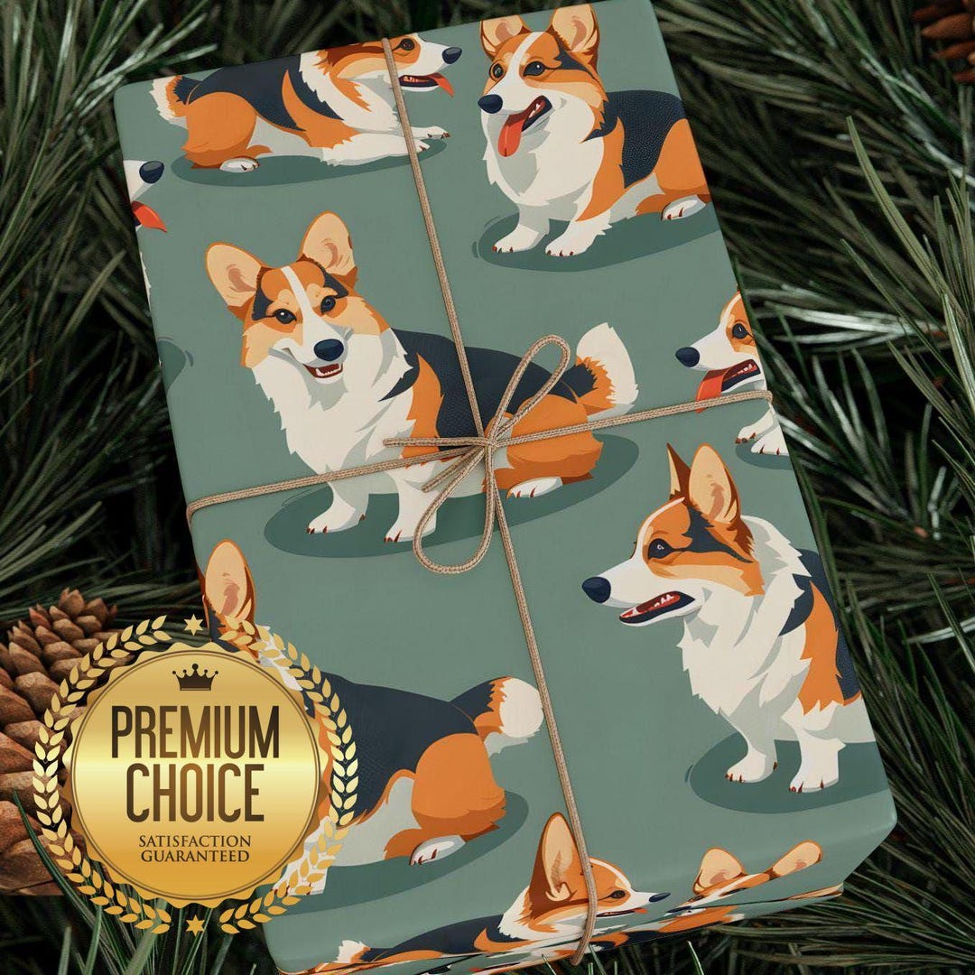 Pembroke Welsh Corgi Wrapping Paper Perfect for Dog Lovers Birthdays ...