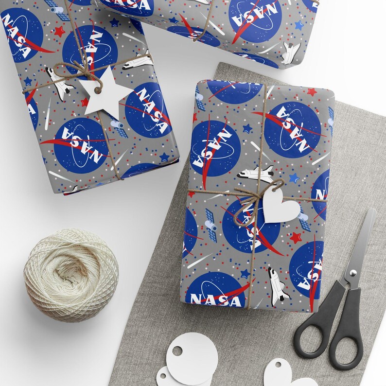 NASA Wrapping Paper Rolls, Space Shuttle Gift Wrap for Space Lovers ...