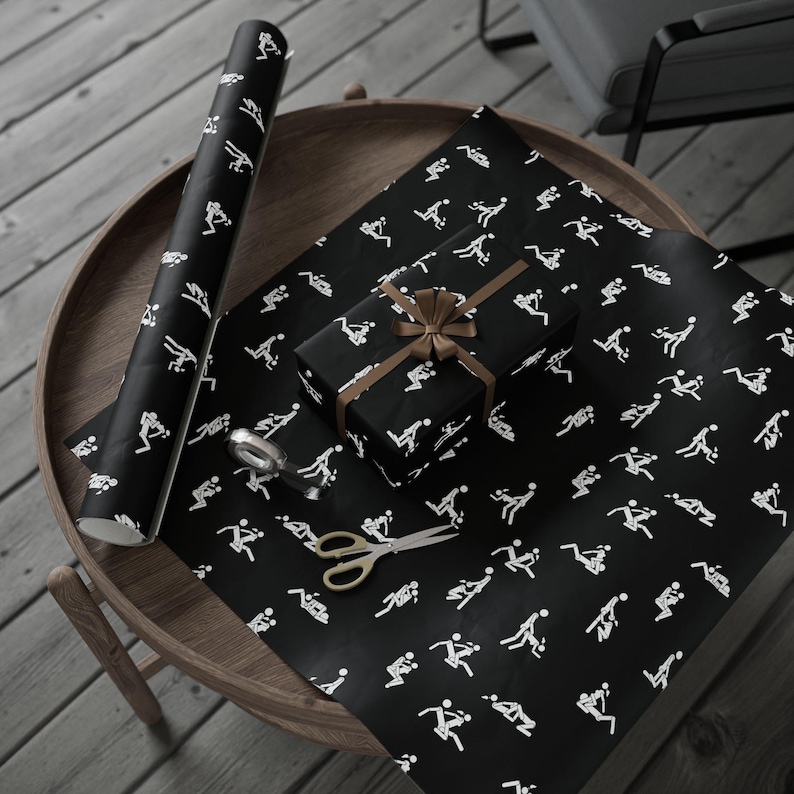 Sexually Explicit Stick Figure Kama Sutra Wrapping Paper, Funny Adult ...