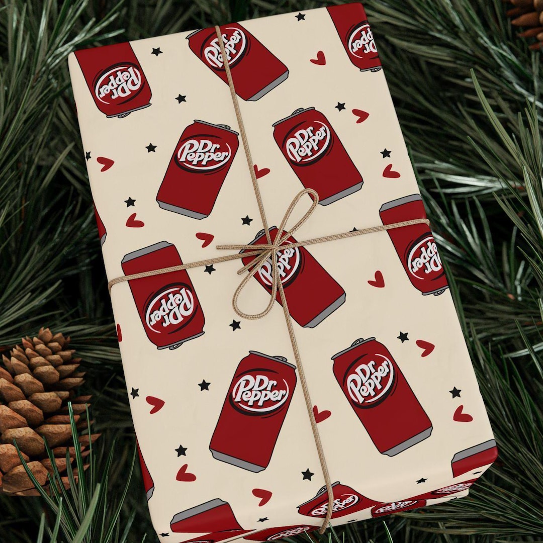 Dr. Pepper Wrapping Paper | Fun and Quirky Soda Can Gift Wrap for ...