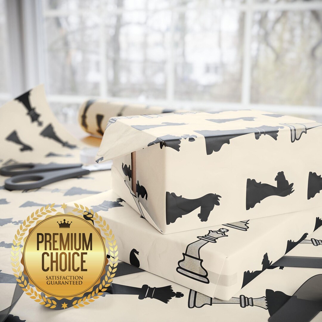 Chess Wrapping Paper, Chess Board Gift Wrap, Logic Wrapping Paper ...