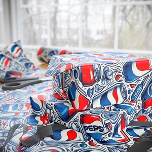 Pepsi-themed Wrapping Paper | Retro Style Soft Drink Gift Wrap for Soda ...