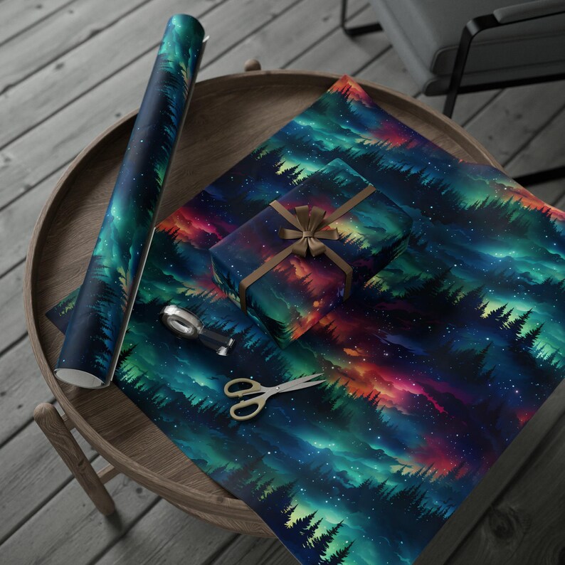 Northern Lights Aurora Borealis Themed Christmas Holiday Winter ...