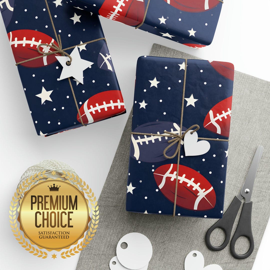 Football Themed Wrapping Paper | Boys Birthday Gift Wrap, Superbowl ...
