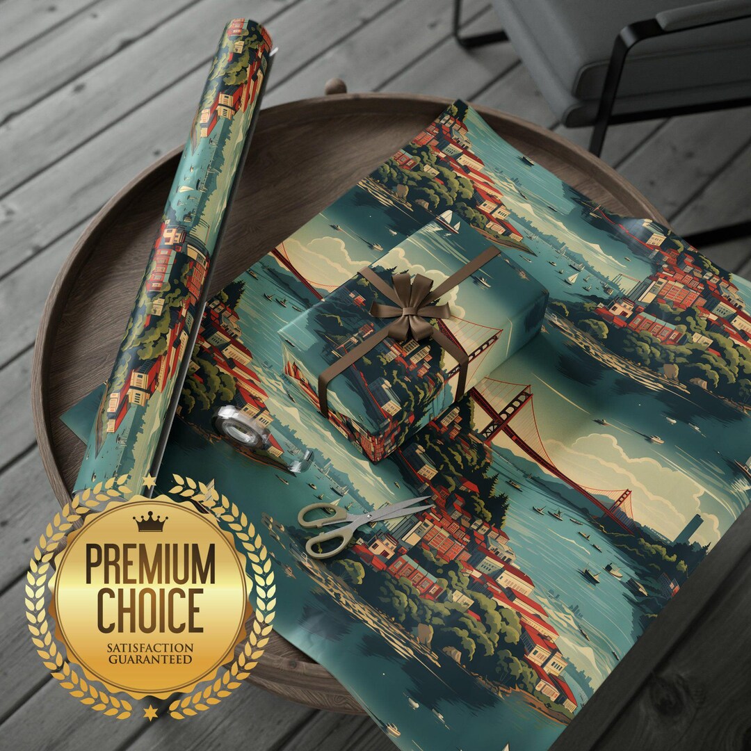 San Francisco Wrapping Paper Rolls, Lisbon Gift Wrap, Golden Gate ...