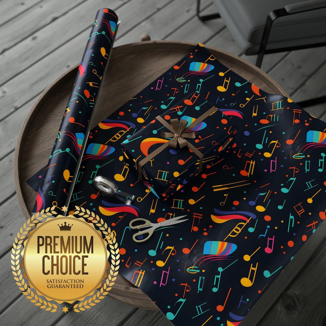 Music Theory Wrapping Paper Music Birthday Holiday Gift Wrap, Music ...