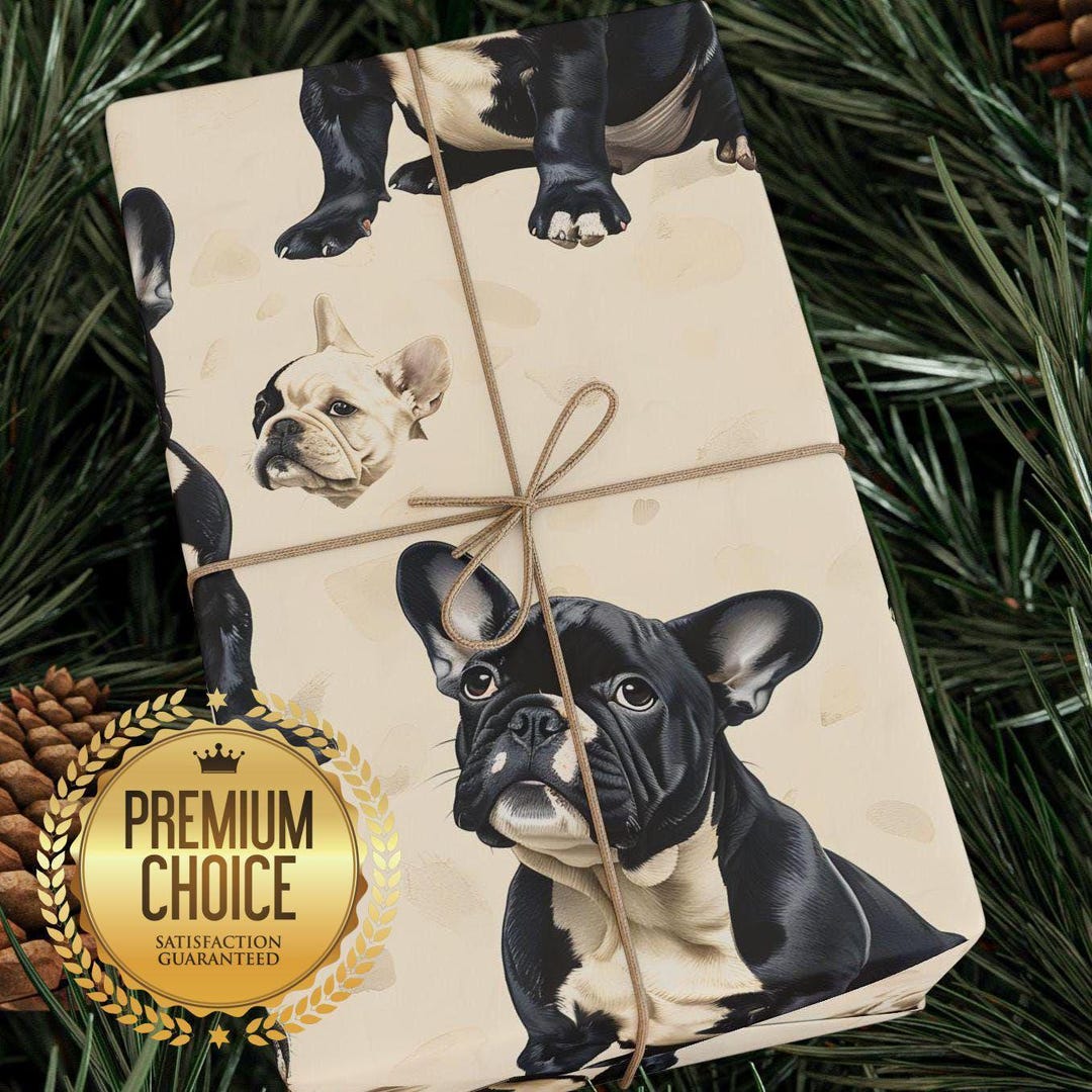 Cute French Bulldog Wrapping Paper for Dog Lovers Perfect for Birthday ...